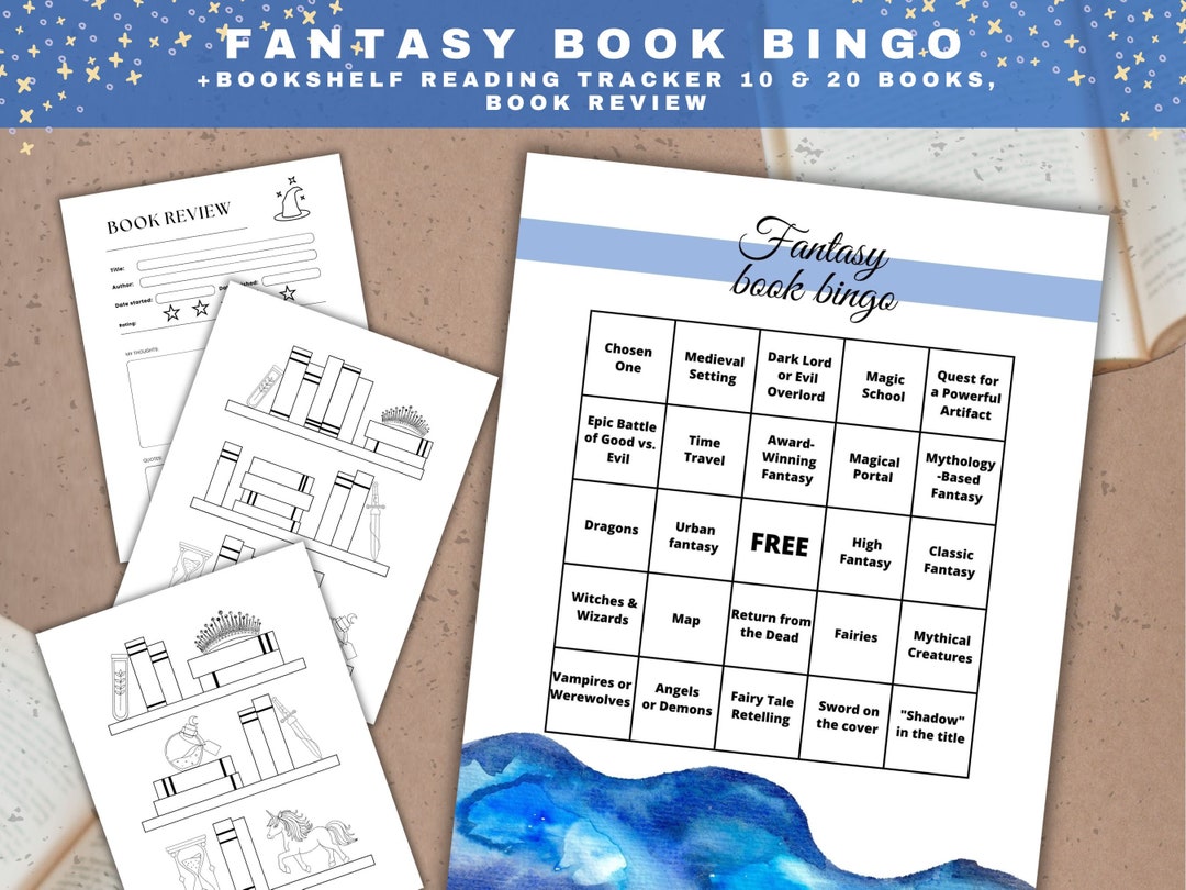 Fantasy Book Bingo Printable Fantasy Reading Challenge Fantasy Theme ...