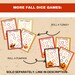 Fall Dice Game Roll a Hedgehog Double Dice Game Printable Fall Kids ...