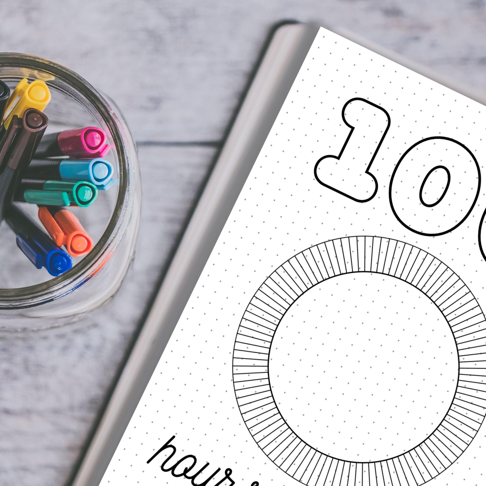 100 Hours Challenge Tracker Printable Habit Tracker | Routine Planner ...