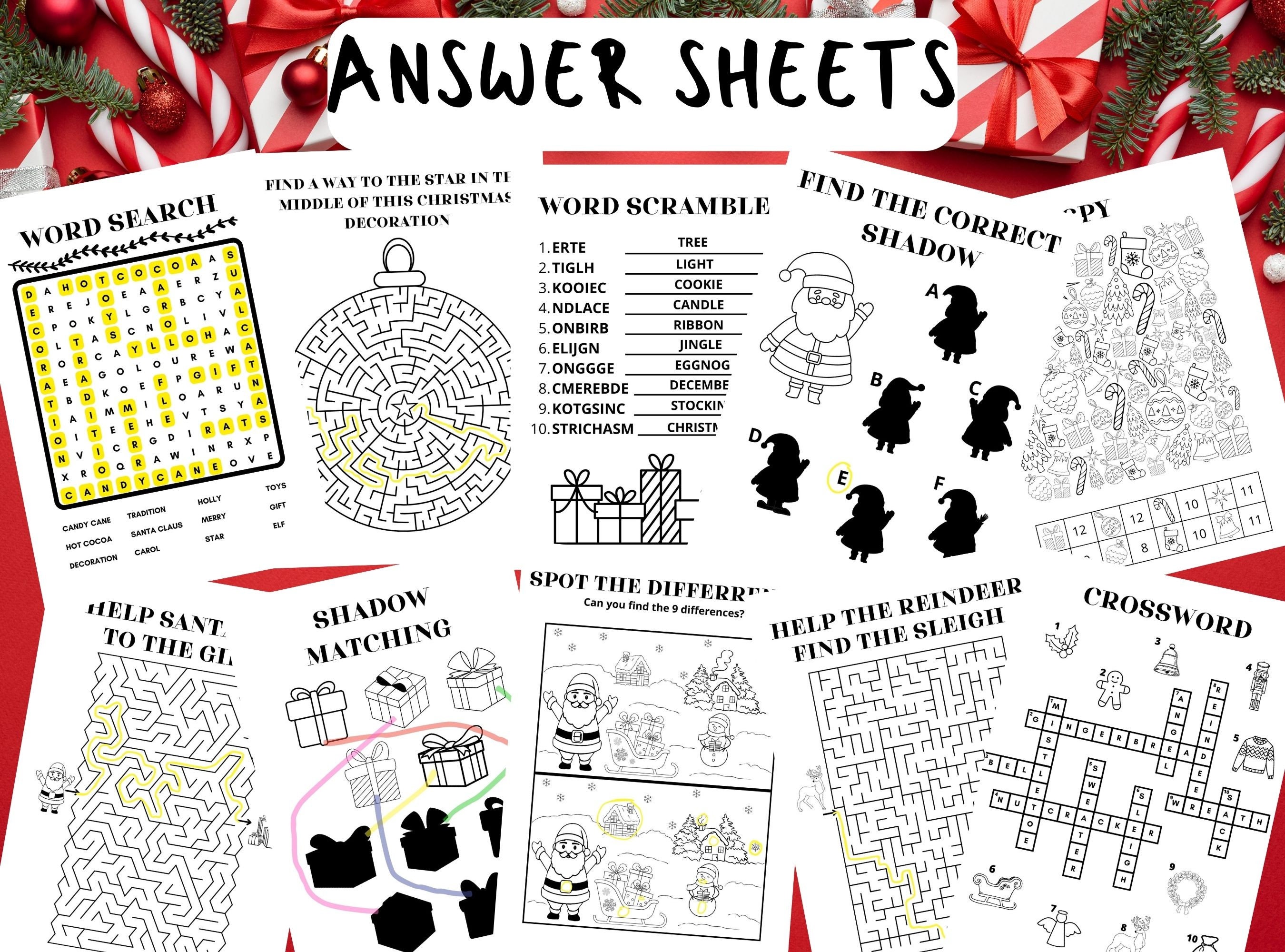 Christmas Activity Pages With Coloring Pages, Christmas Activity Pack ...