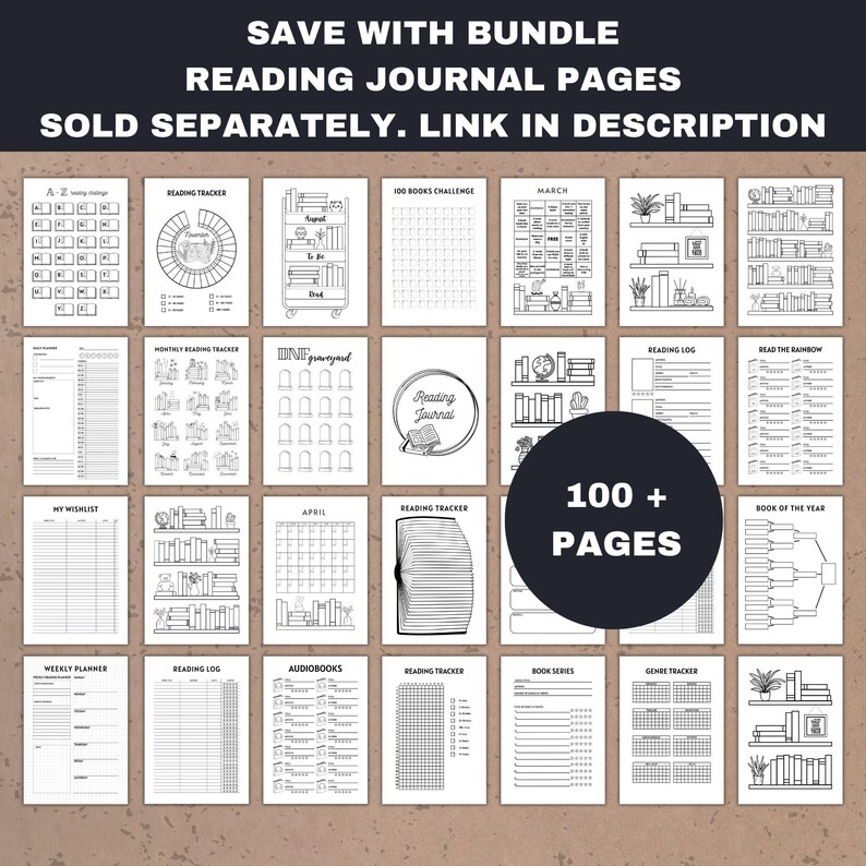 Bookshelf Reading Tracker Printable: 12 Month Book Challenge (PDF/JPG ...