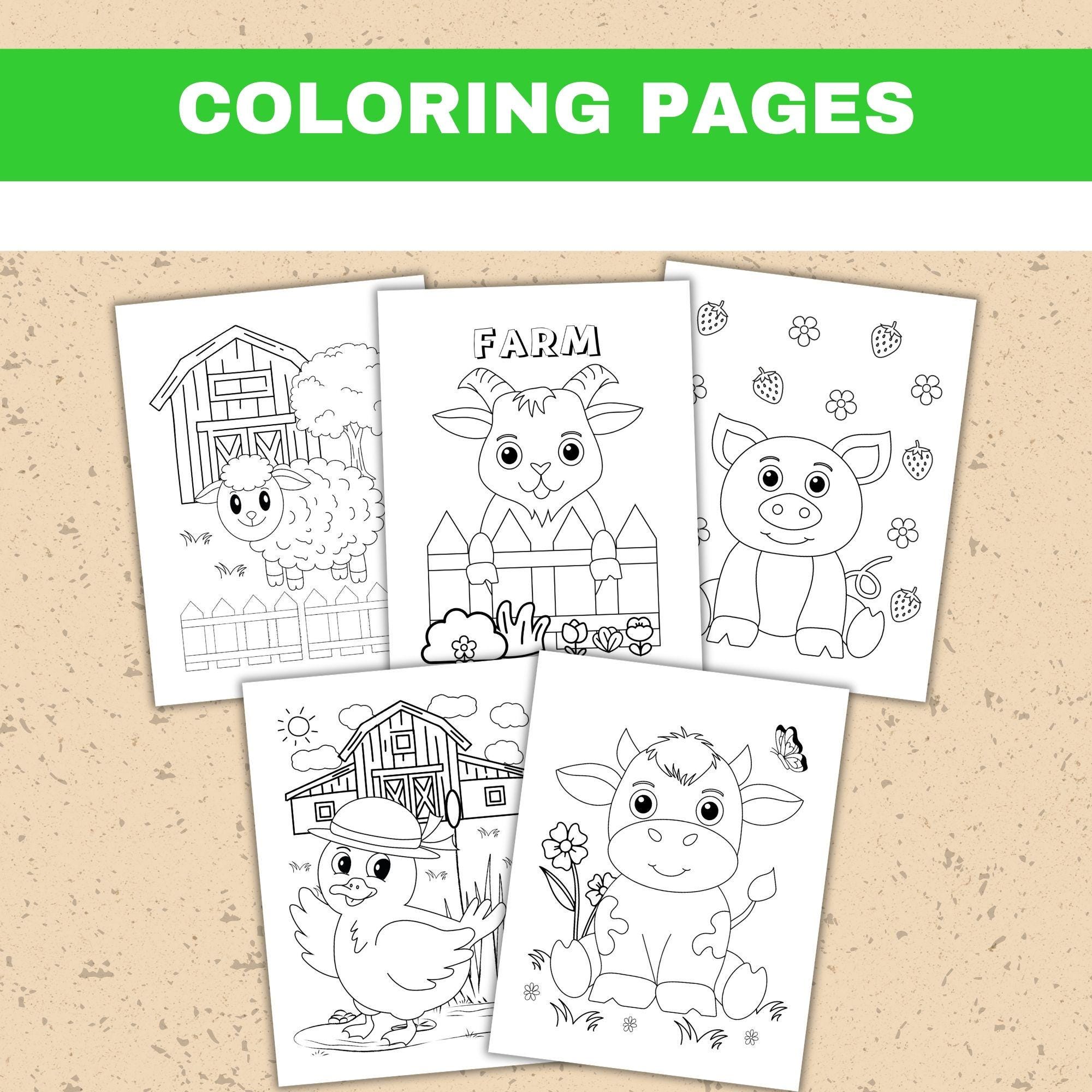 Farm Activity Book Printable Farm Animals Activity Pack Farm Birthday ...