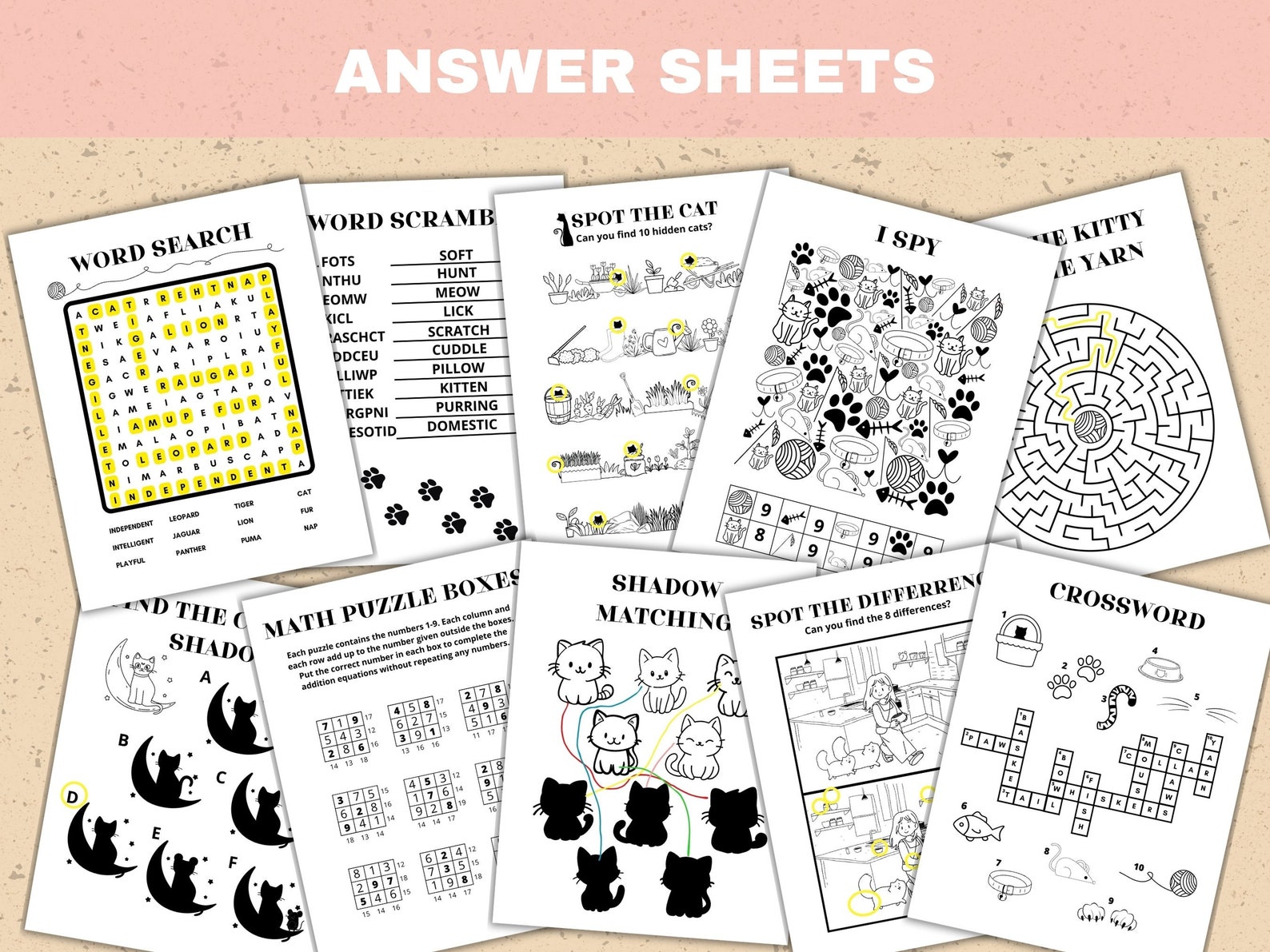 Cat Activity Book Printable Kitty Cat Activity Pages Kitten Activity ...