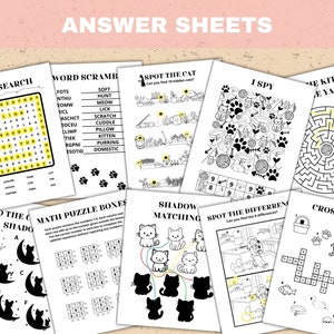 Cat Activity Book Printable Kitty Cat Activity Pages Kitten Activity ...