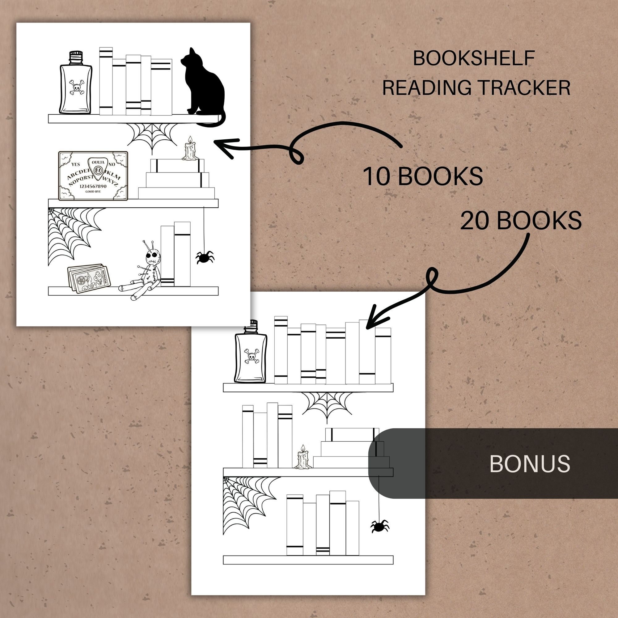 Horror Book Bingo Printable Horror Reading Challenge Horror Bookshelf ...