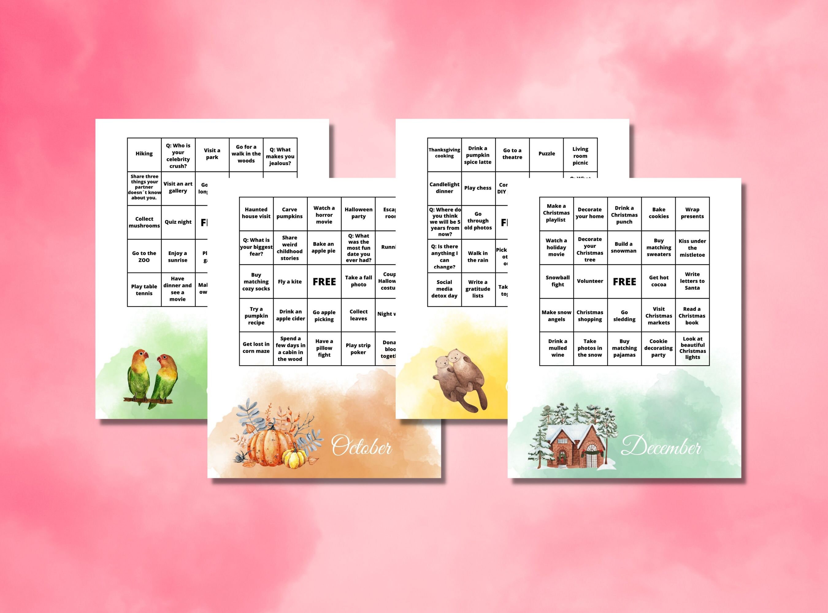 Couple Bingo Game Printable Date Night Bingo Game for Couples Date ...