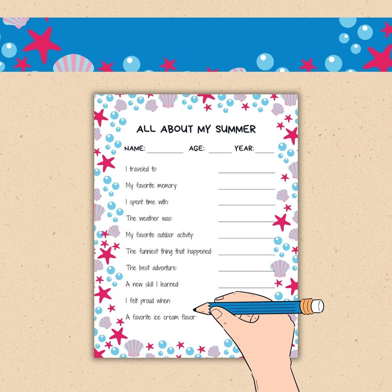 All About My Summer Holiday Worksheet Summer Memory Page All About My ...