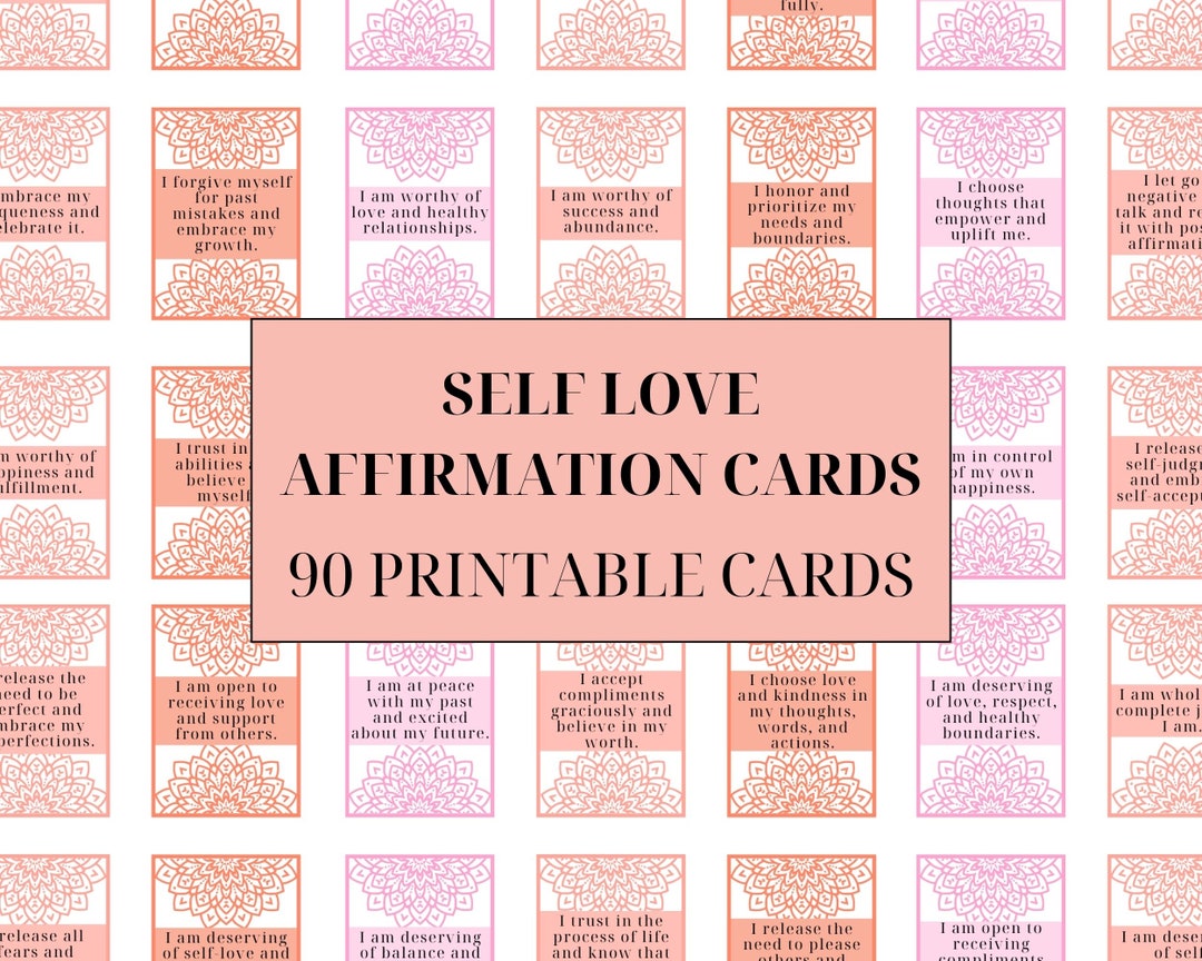 Self Love Affirmation Cards Printable Self Care Affirmation Cards Self