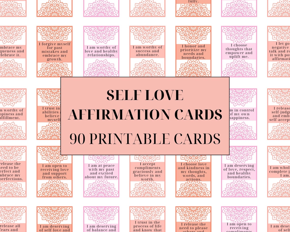 Self Love Affirmation Cards Printable Self Care Affirmation Cards Self ...