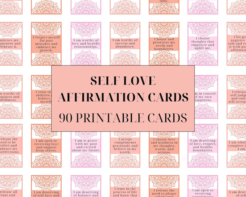Self Love Affirmation Cards Printable Self Care Affirmation Cards Self ...