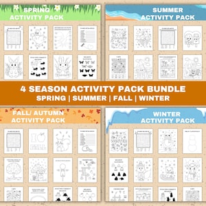 Seasons Activity Pack Bundle: Spring, Summer, Fall, Winter (digital ...