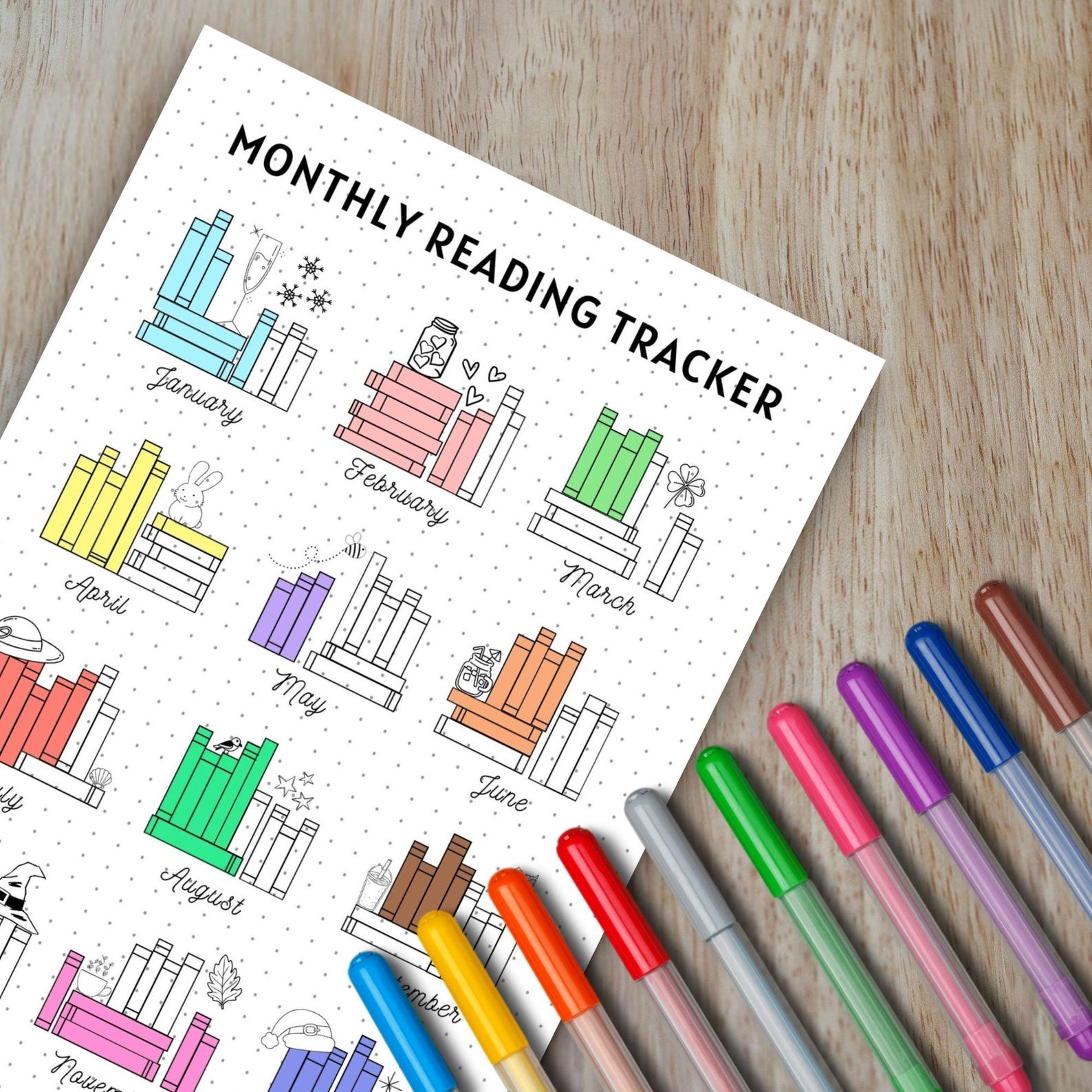 Reading Tracker Printable – Monthly Book Tracker - Yearly Overview ...