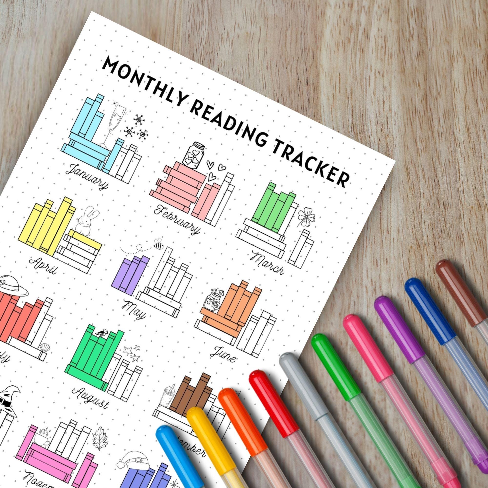Reading Tracker Printable – Monthly Book Tracker - Yearly Overview ...