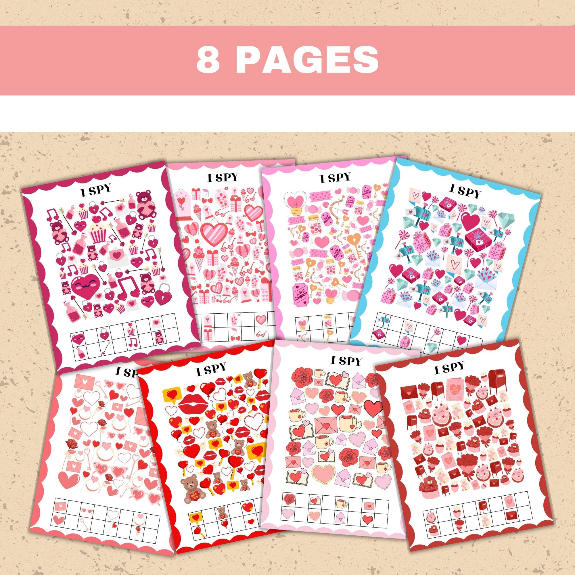 Valentines Day I Spy Activity Bundle, Valentines Day Printable Games ...