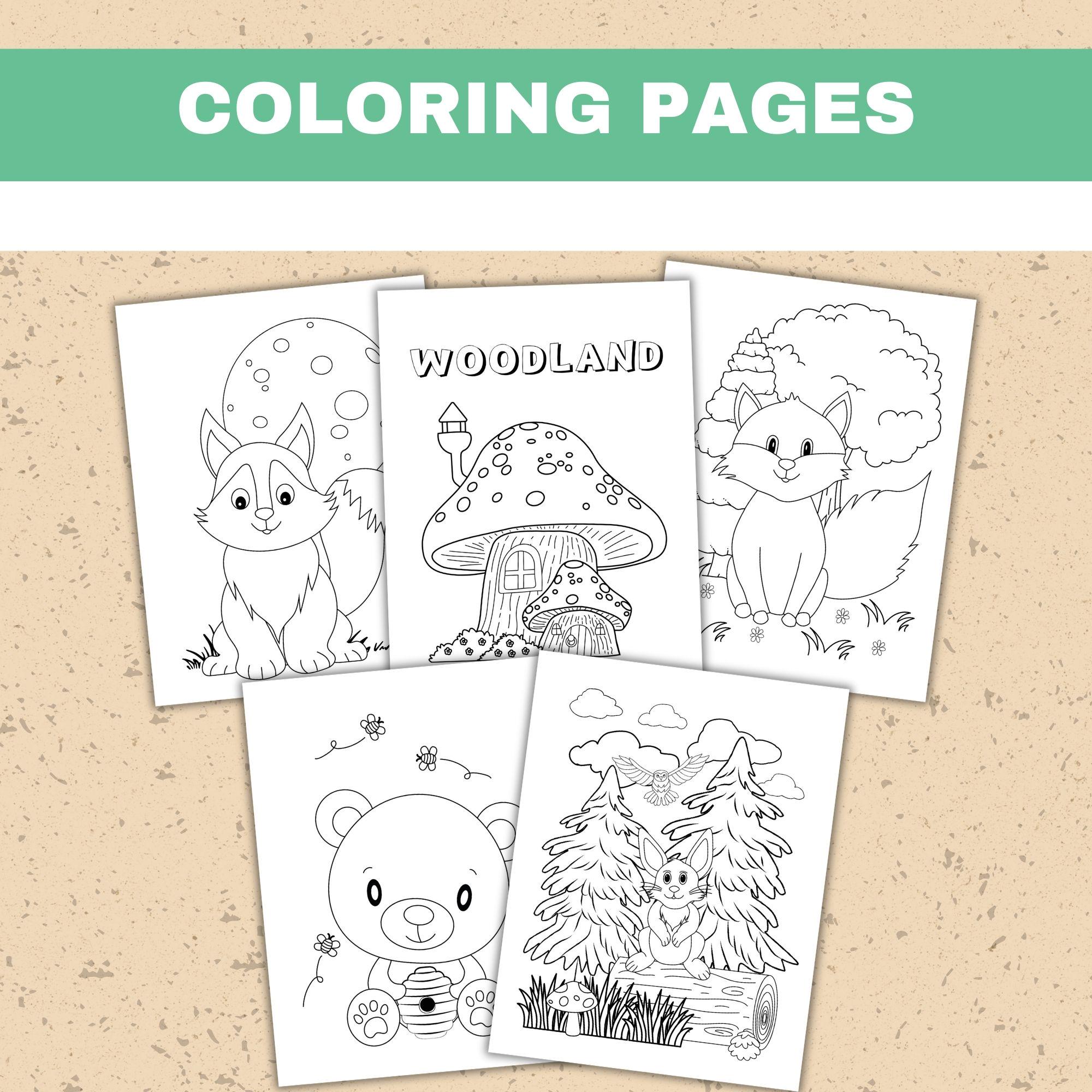 Woodland Activity Sheet Printable Woodland Birthday Party Favor Forest ...