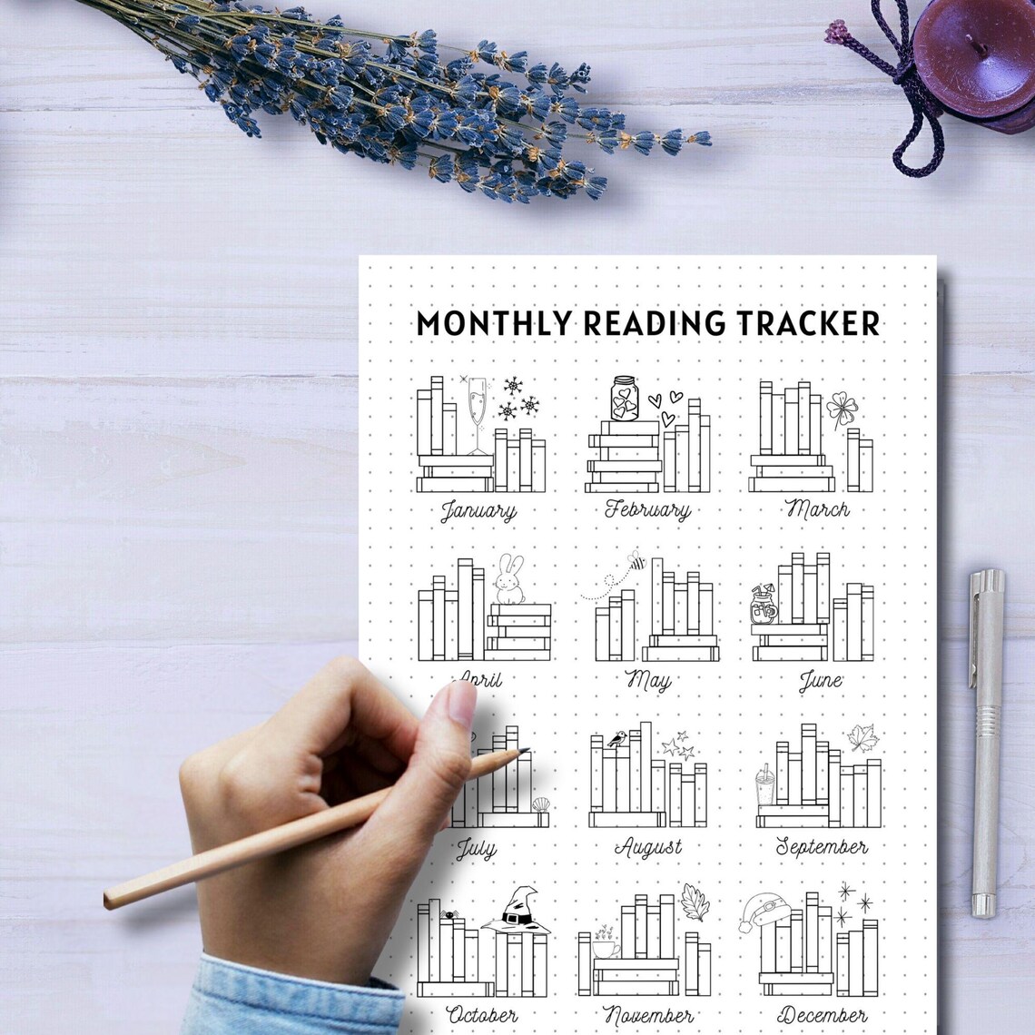 Reading Tracker Printable – Monthly Book Tracker - Yearly Overview ...