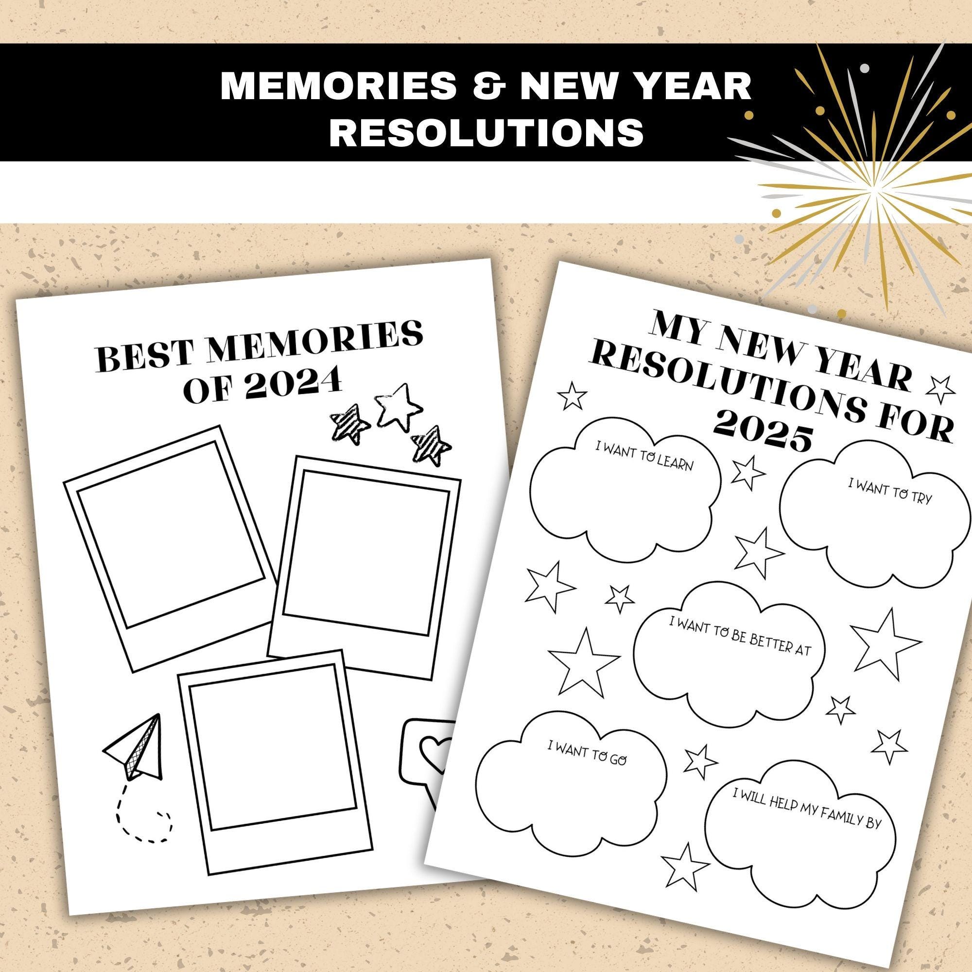 New Year Activity Pages for Kids New Years Eve Activity Book Printable ...