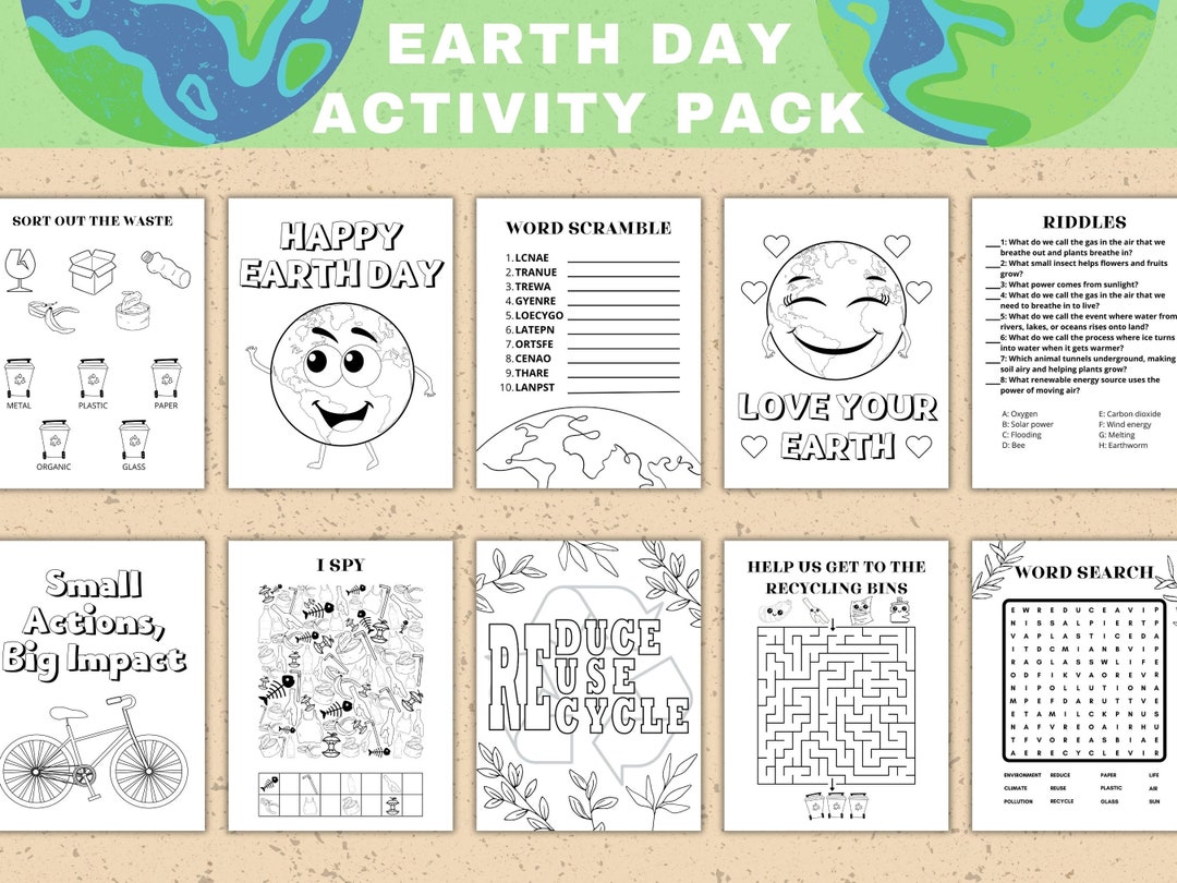 Earth Day Activity Book Printable Games & Coloring Pages Classroom ...