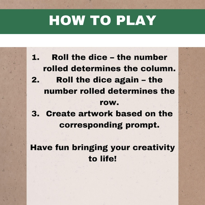 Art Dice Game Printable - Drawing Practice Prompts, Daily Drawing ...