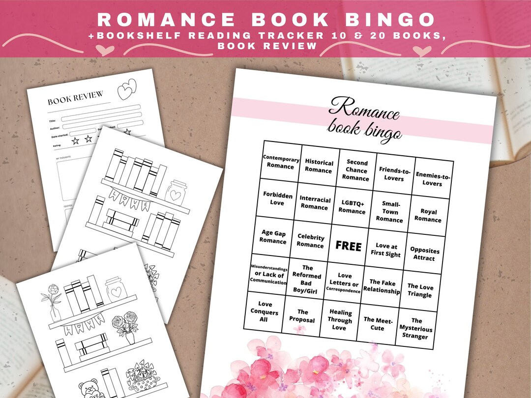 Romance Book Bingo Printable: Reading Challenge & Tracker (PDF) - Etsy