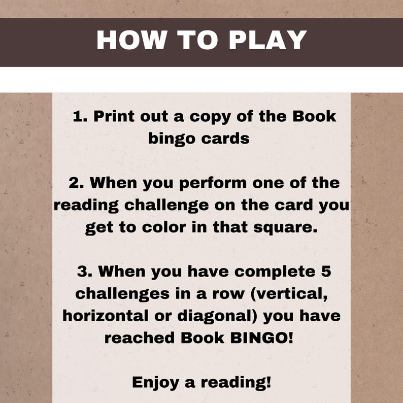 Book Bingo Reading Challenge: Monthly Tracker Printable (PDF/JPG) - Etsy
