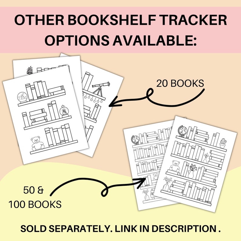 Book Tracker Printable, Bookshelf Reading Tracker, Yearly Monthly ...