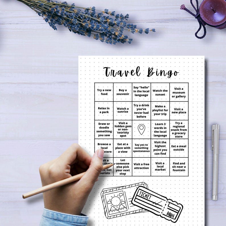 Travel Bingo Game: Printable Road Trip Activity (PDF Download A4/a5 ...