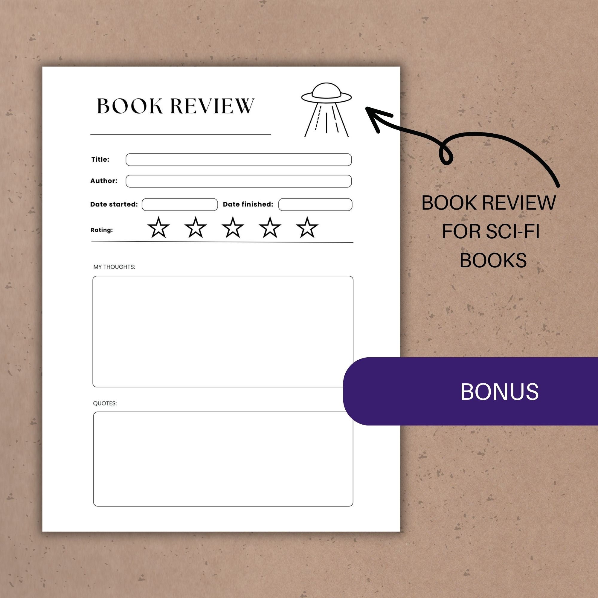 Sci Fi Book Bingo Printable Sci Fi Reading Challenge Science Fiction ...