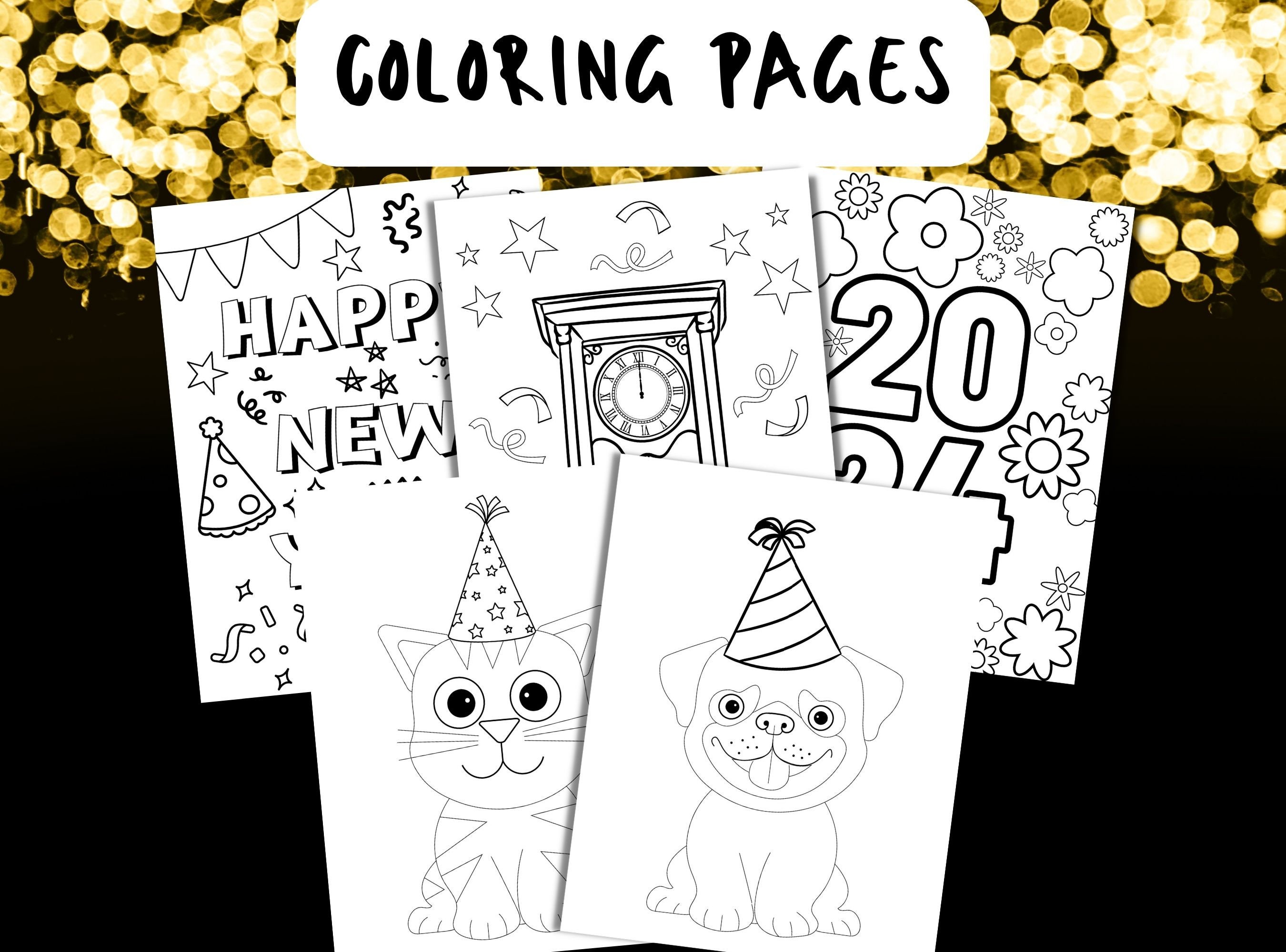 New Year Activity Pages for Kids, New Year Activity Pack Printable, New ...
