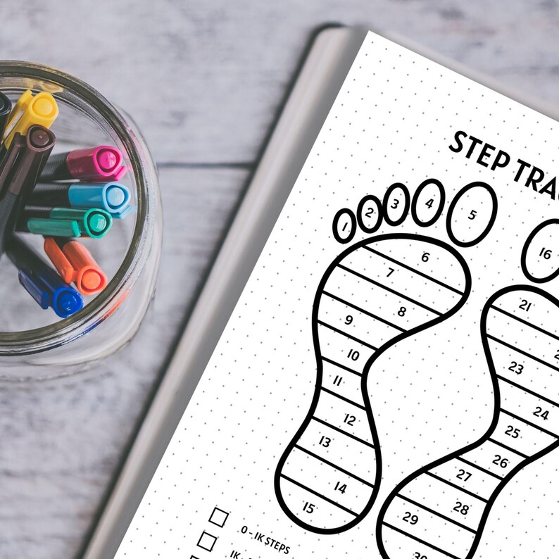 Monthly Step Tracker Printable: Daily Fitness Log (PDF) - Etsy
