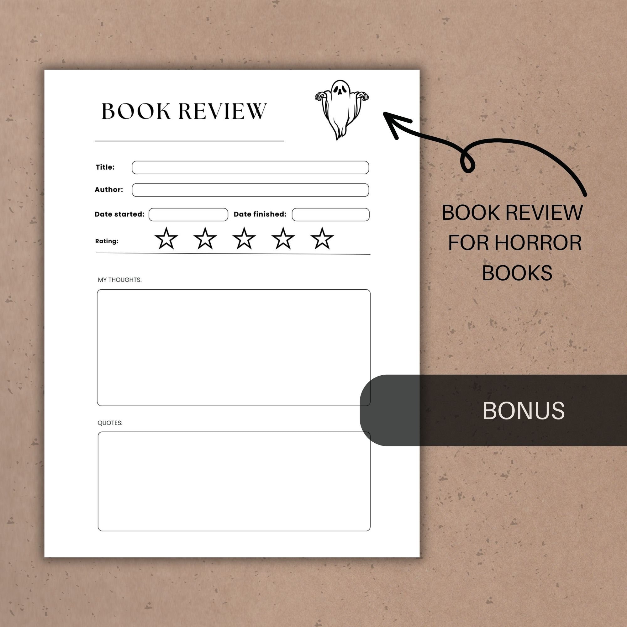 Horror Book Bingo Printable Horror Reading Challenge Horror Bookshelf ...