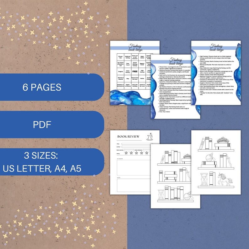 Fantasy Book Bingo Printable Fantasy Reading Challenge Fantasy Theme ...