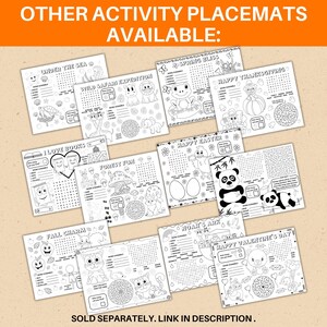 Halloween Activity Placemat Printable Halloween Kids Activity Sheet ...