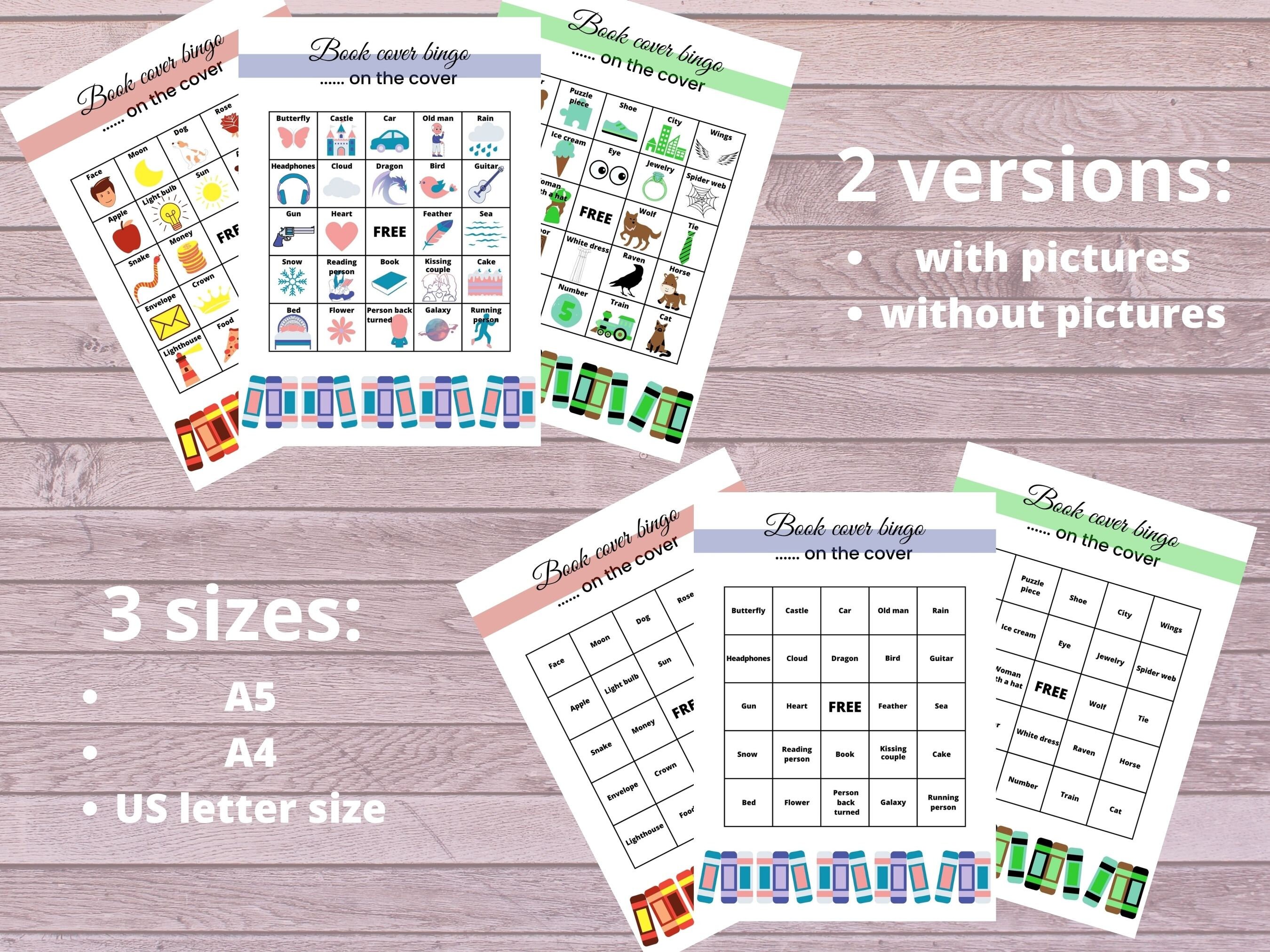 Book Cover Bingo, Book Scavenger Hunt for Kids and Adults, Reading ...