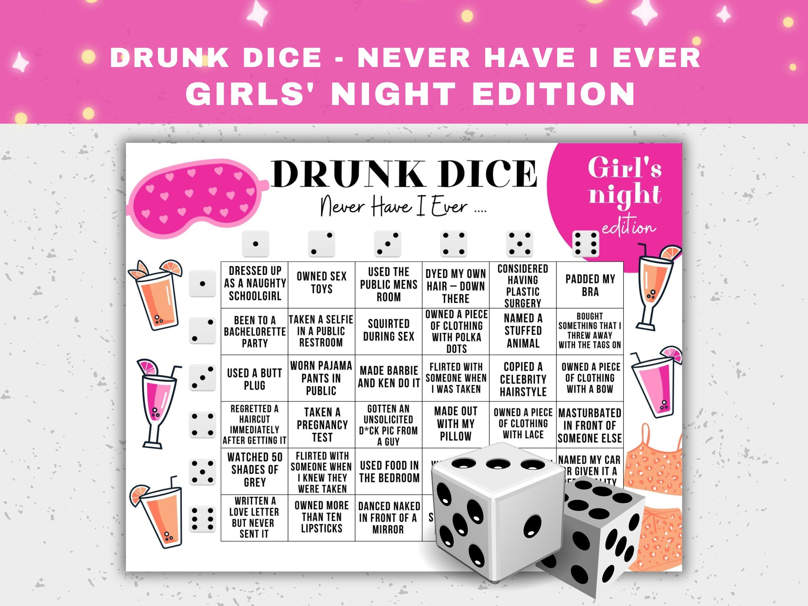 Girls Night Game Printable - Drunk Dice - Never Have I Ever - Party ...