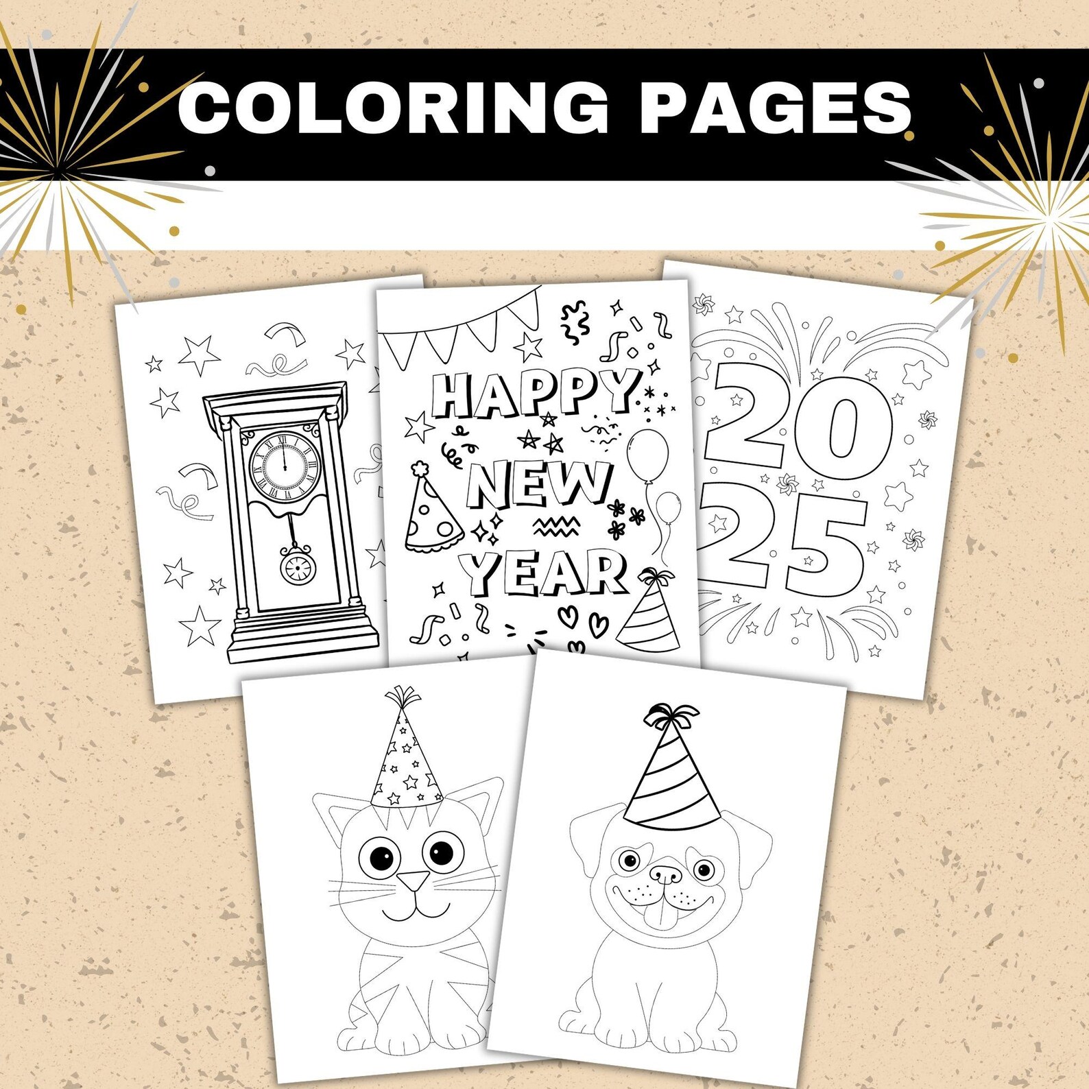 New Year Activity Pages for Kids New Years Eve Activity Book Printable ...