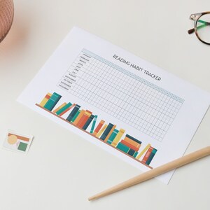 Reading Habit Tracker Printable, Yearly Book Tracker, Monitore Reading ...