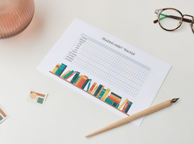 Reading Habit Tracker Printable, Yearly Book Tracker, Monitore Reading ...