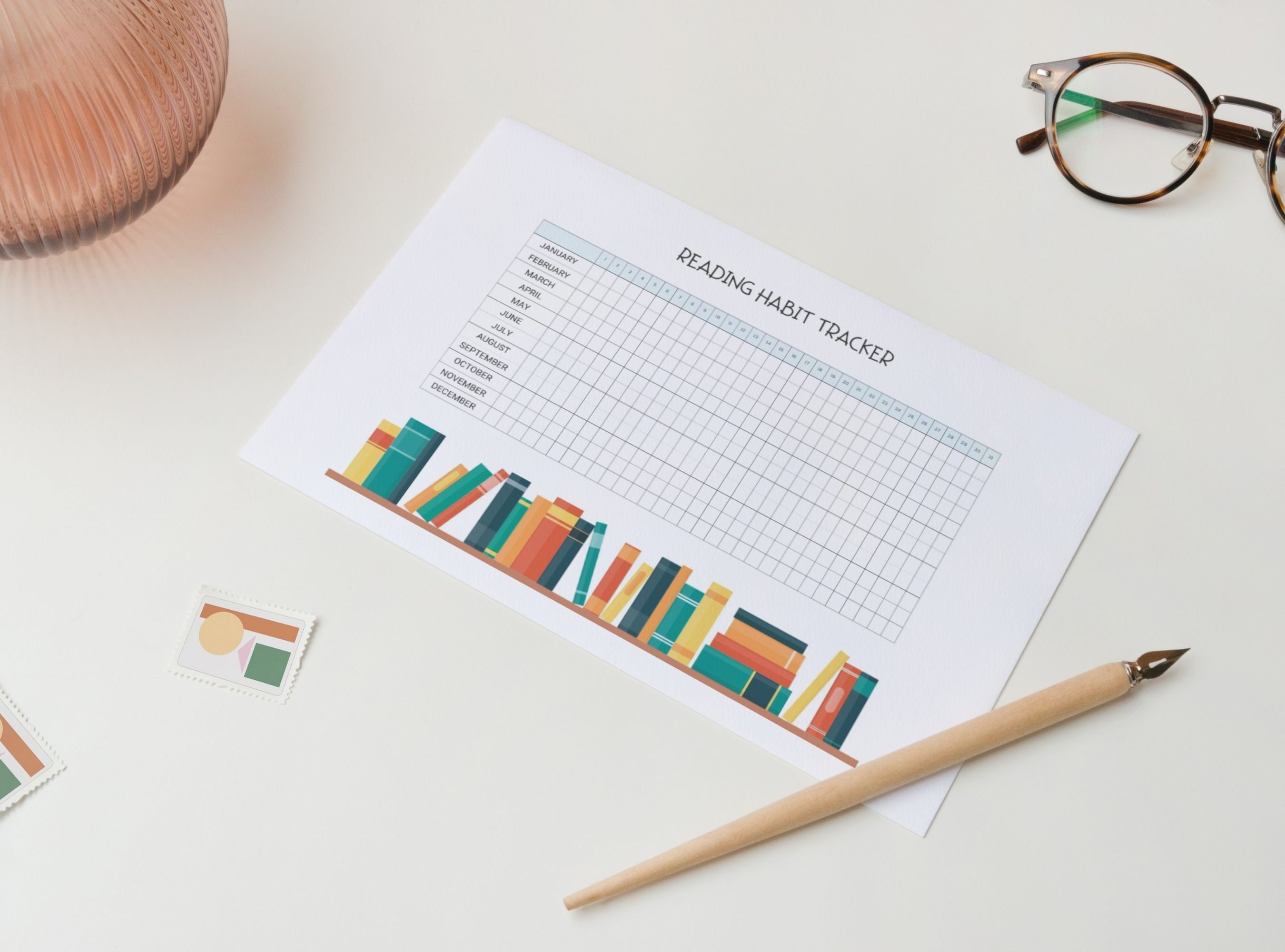 Reading Habit Tracker Printable, Yearly Book Tracker, Monitore Reading ...