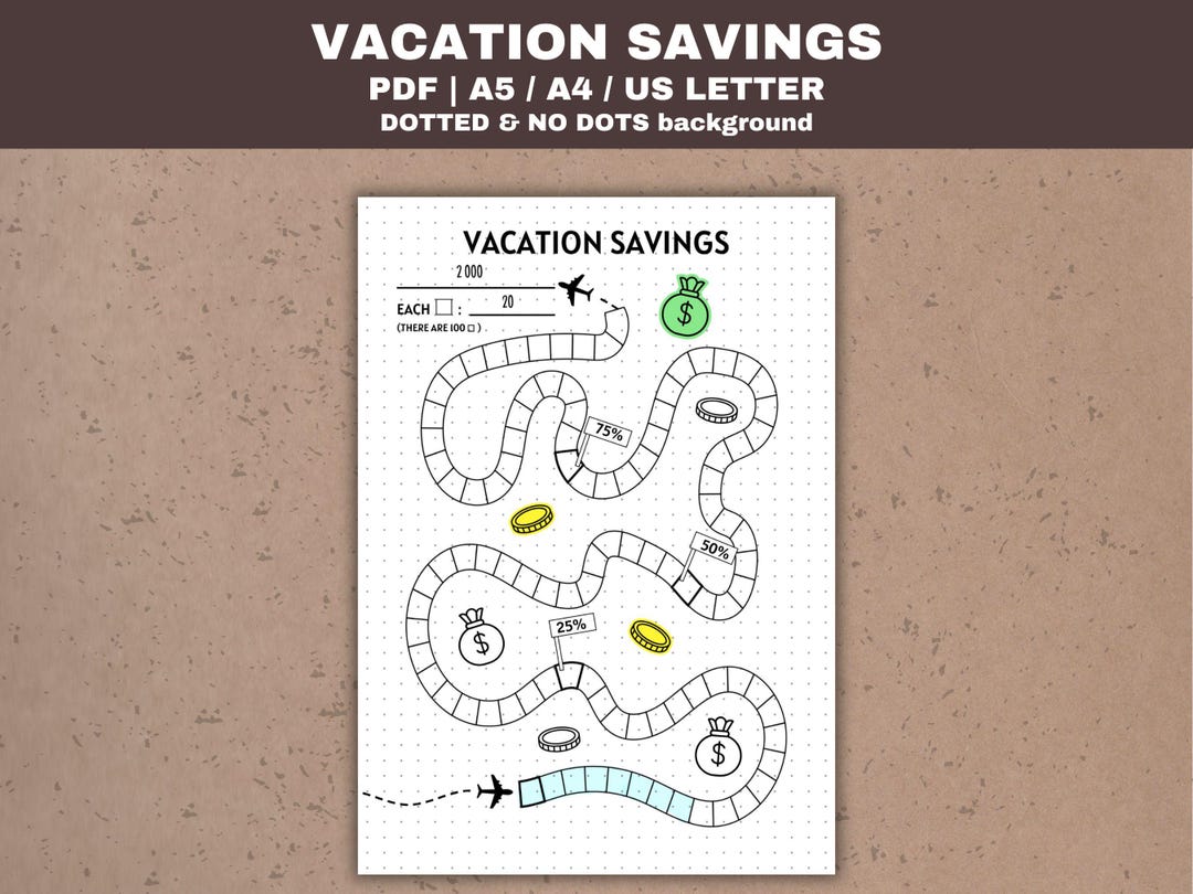 Travel Savings Tracker Printable Travel Savings Fund Travel Budget ...