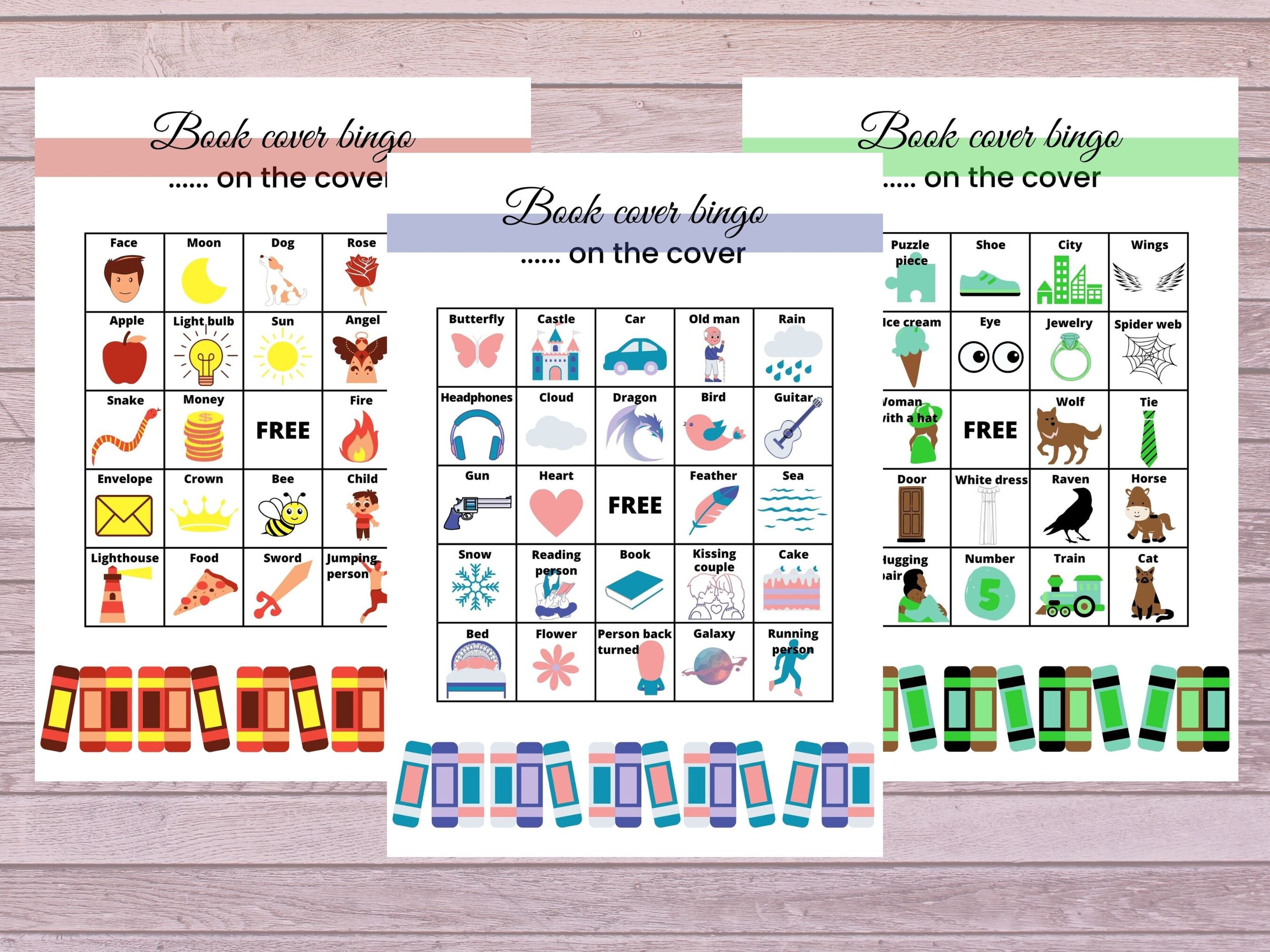 Book Cover Bingo, Book Scavenger Hunt for Kids and Adults, Reading ...