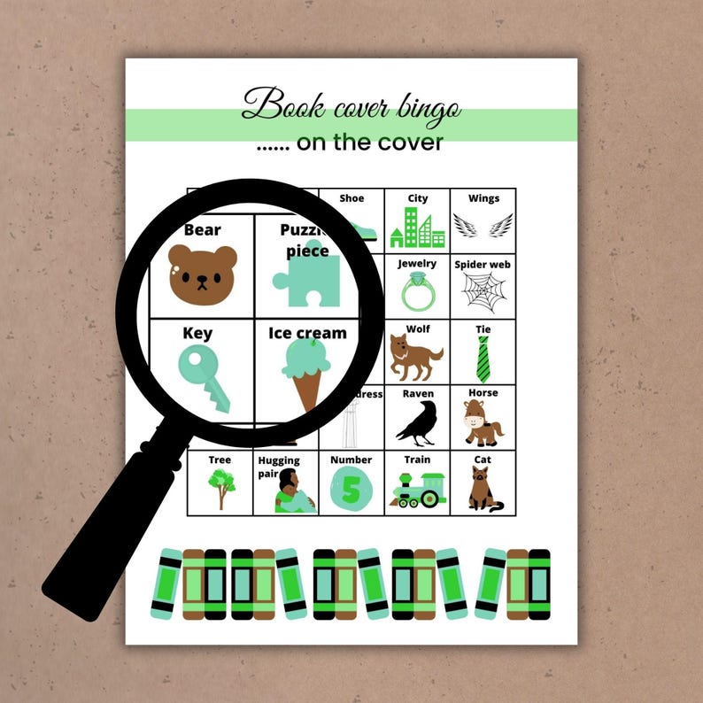 Book Cover Bingo, Book Scavenger Hunt for Kids and Adults, Reading ...