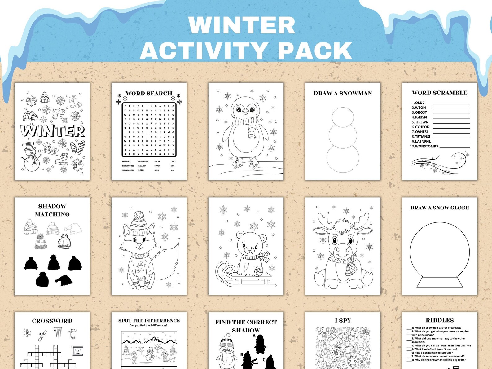 Seasons Activity Pack Bundle: Spring, Summer, Fall, Winter (digital ...