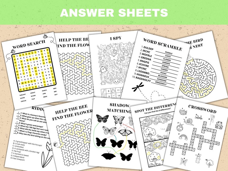 Spring Activity Pack Printable Spring Kids Activity Book Spring Games ...