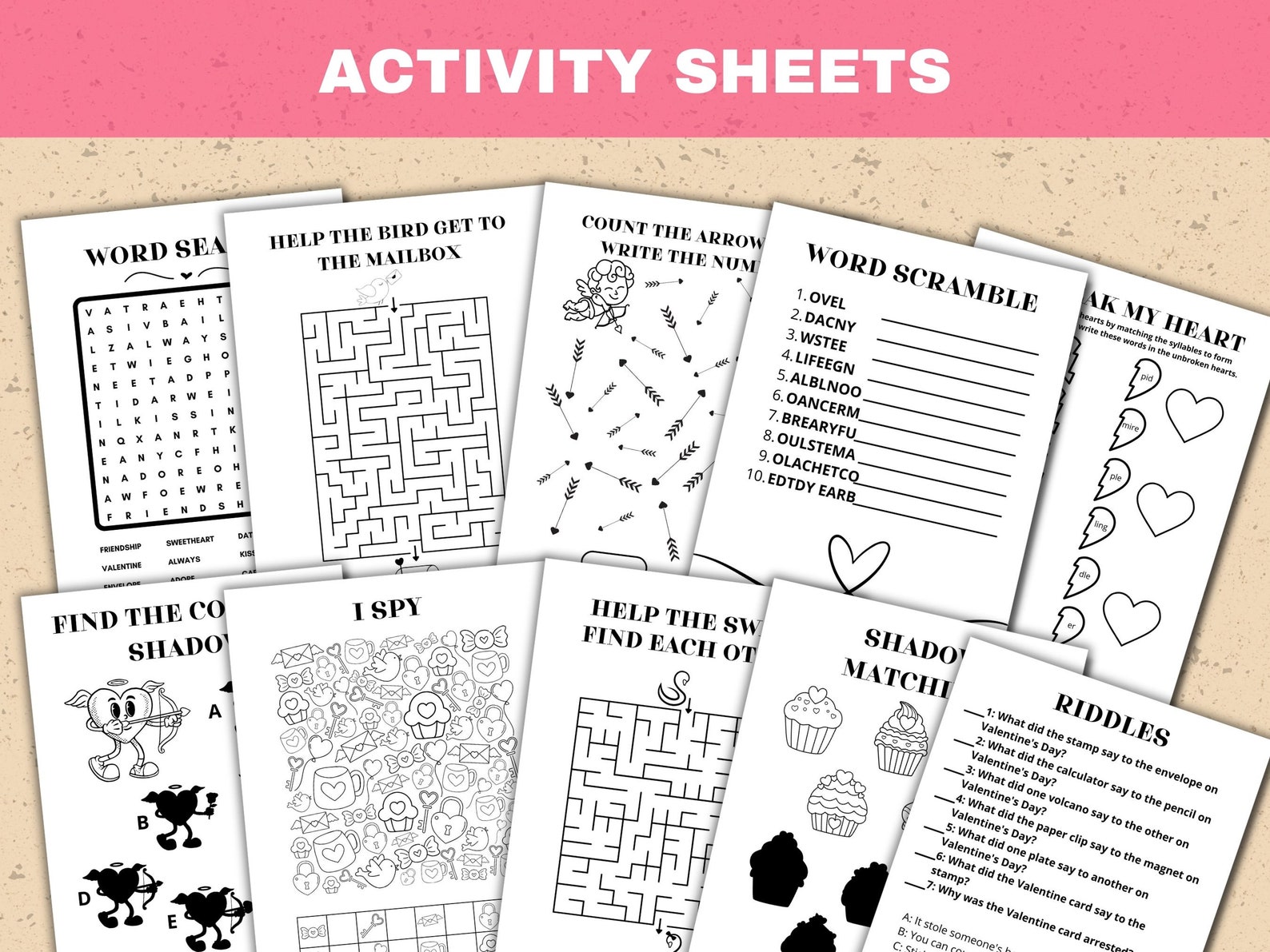 Valentines Day Games for Kids Valentines Activity Pages Saint ...