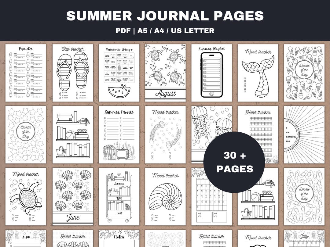 Summer Planner Printable Summer Journal Pages - Etsy