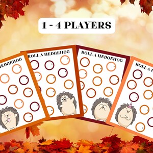 Fall Dice Game Roll a Hedgehog Double Dice Game Printable Fall Kids ...