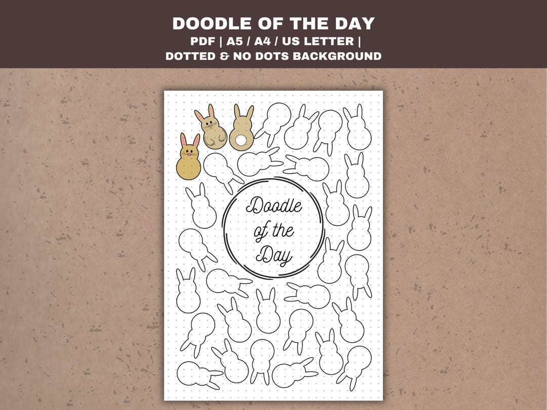 Doodle of the Day Rabbit Printable Daily Drawing Doodle of the Day ...