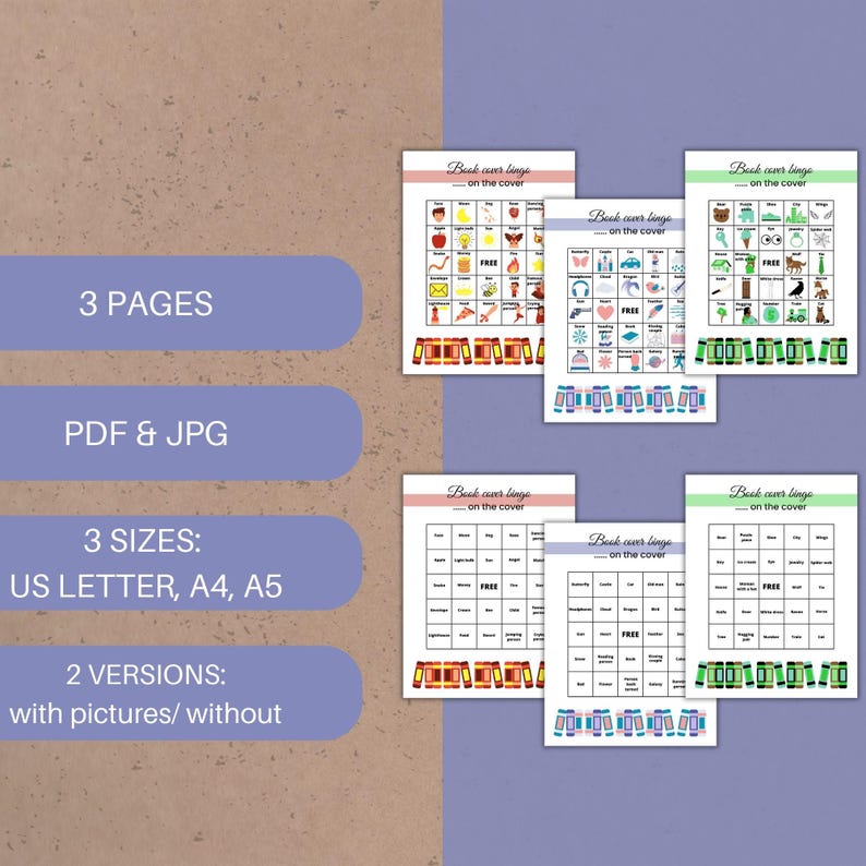 Book Cover Bingo, Book Scavenger Hunt for Kids and Adults, Reading ...