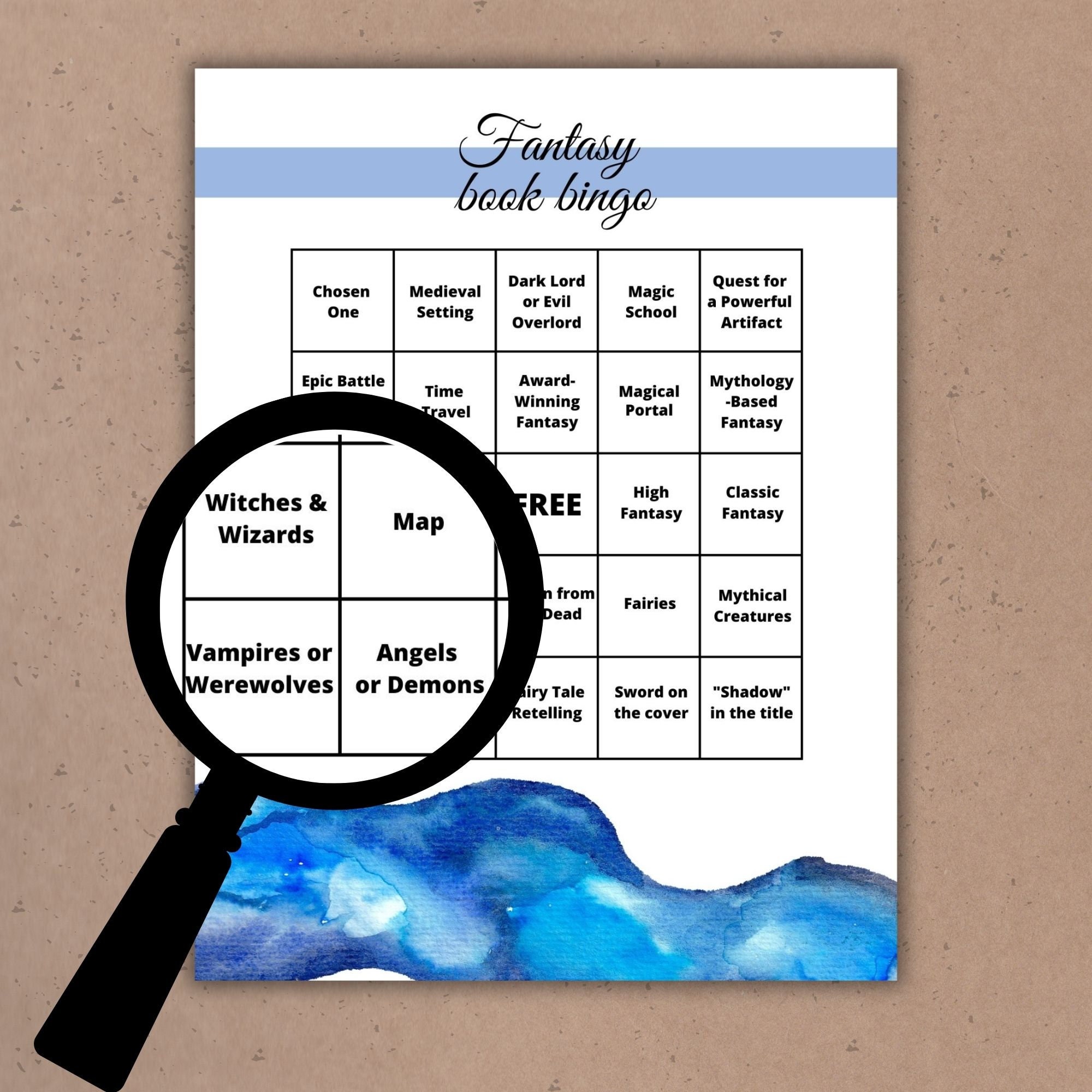Fantasy Book Bingo Printable Fantasy Reading Challenge Fantasy Theme ...